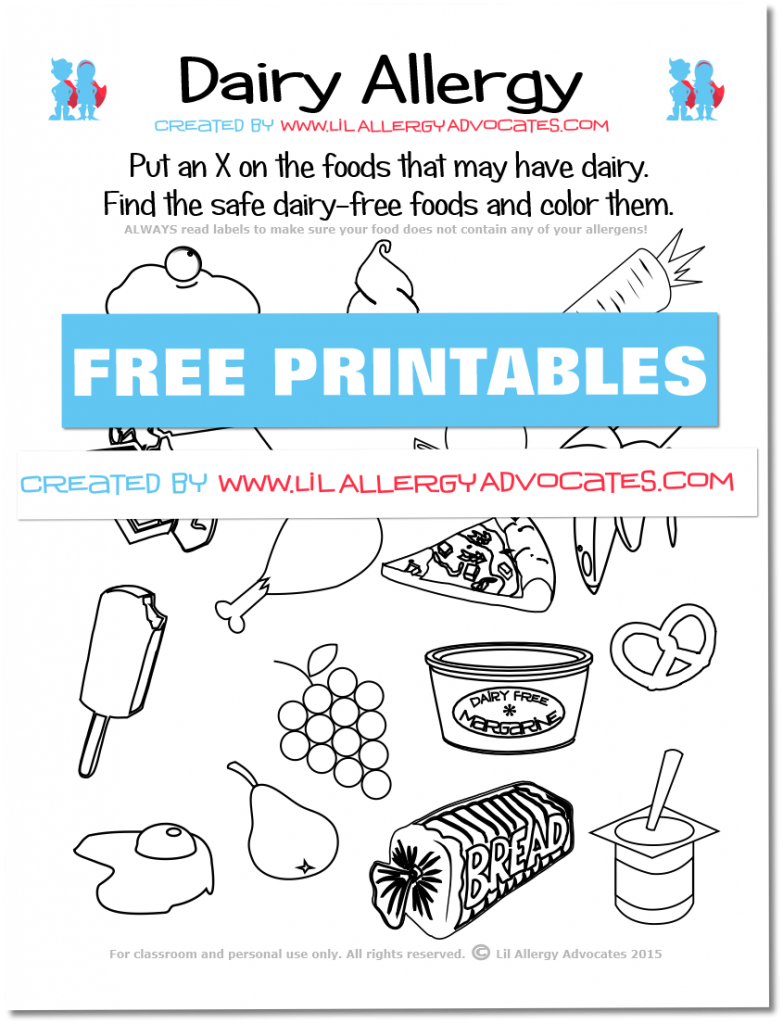 Food Allergy Match and Identify Printables - Lil Allergy Advocates