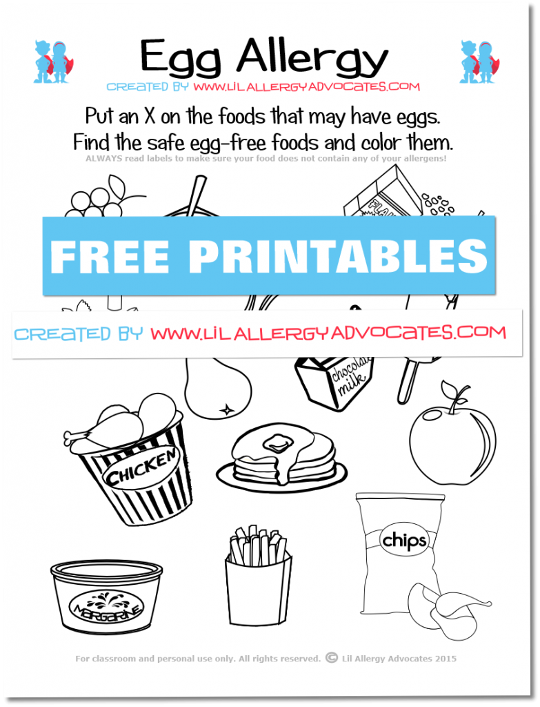 Food Allergy Match and Identify Printables - Lil Allergy Advocates