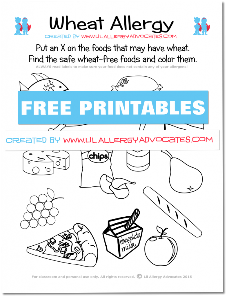 Food Allergy Match and Identify Printables - Lil Allergy Advocates