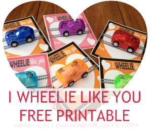 Valentine's Day Wheelie Like You Card Printable - Lil Allergy Advocates
