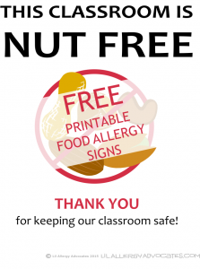 Free Printable Nut Free School Signs - Lil Allergy Advocates