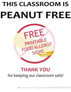 Free Printable Nut Free School Signs - Lil Allergy Advocates