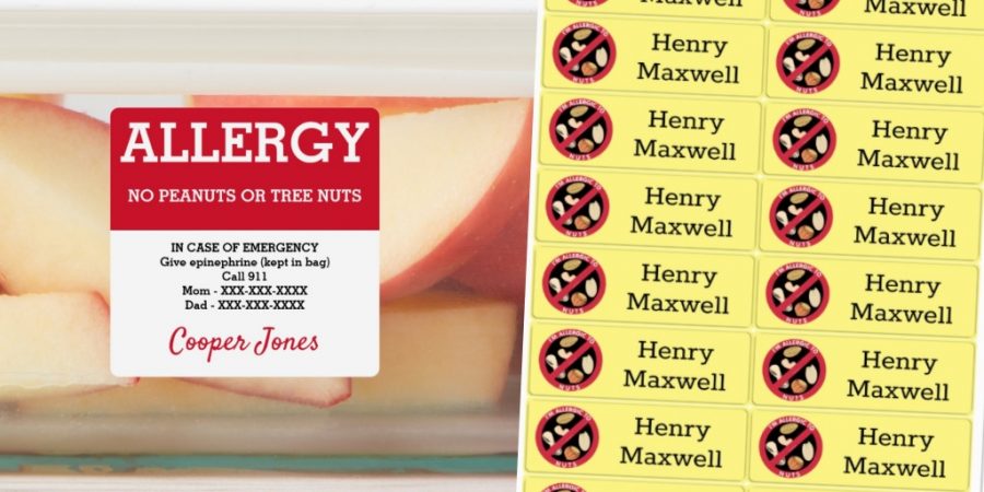 Personalized Waterproof Allergy Labels - Lil Allergy Advocates